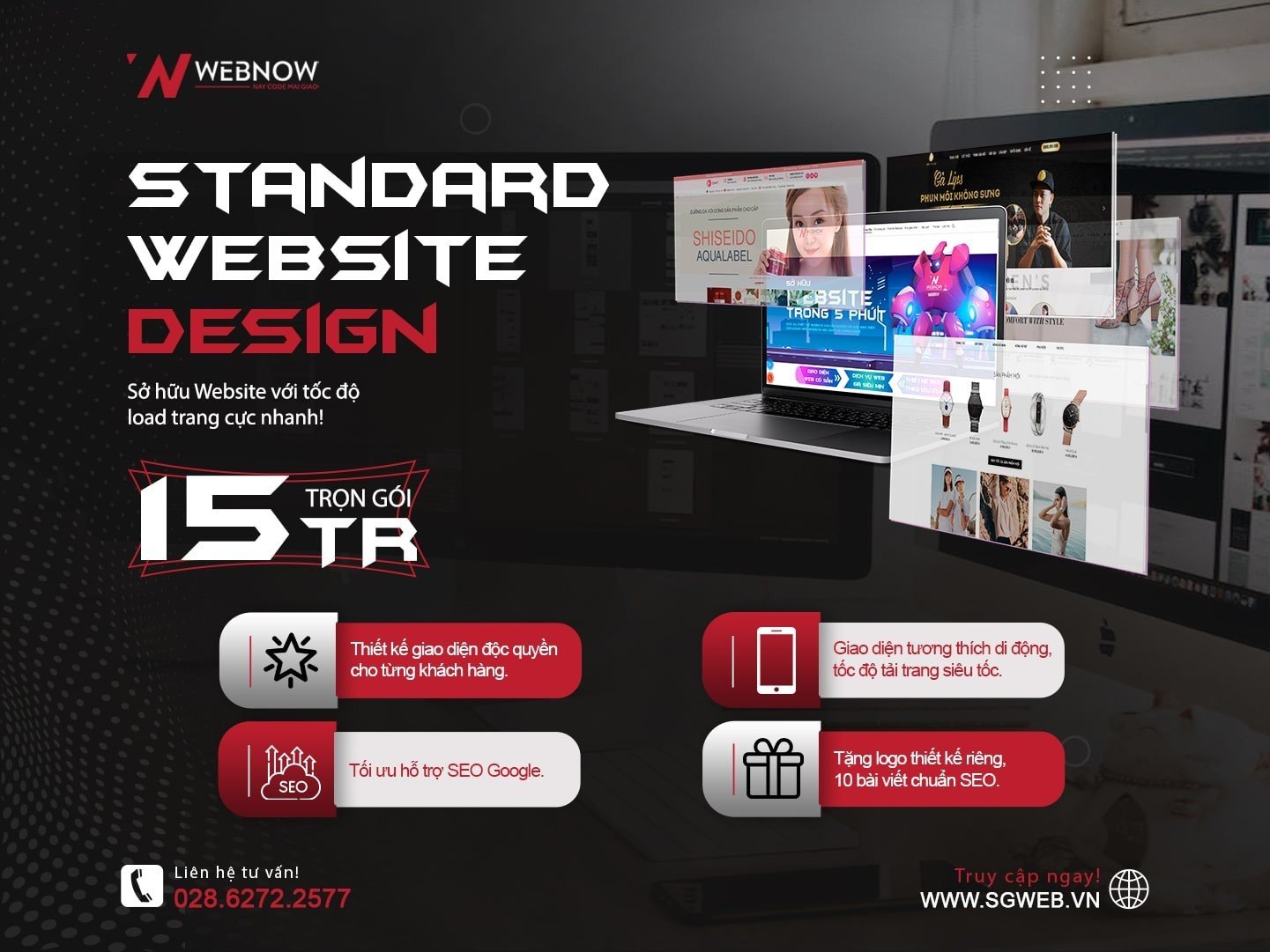 Sở hữu website load siêu tốc với gói Standard Website Design